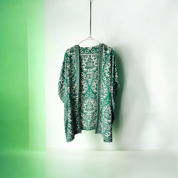Max Studio | Jackets & Coats | Max Studio Green And White Geometric ...